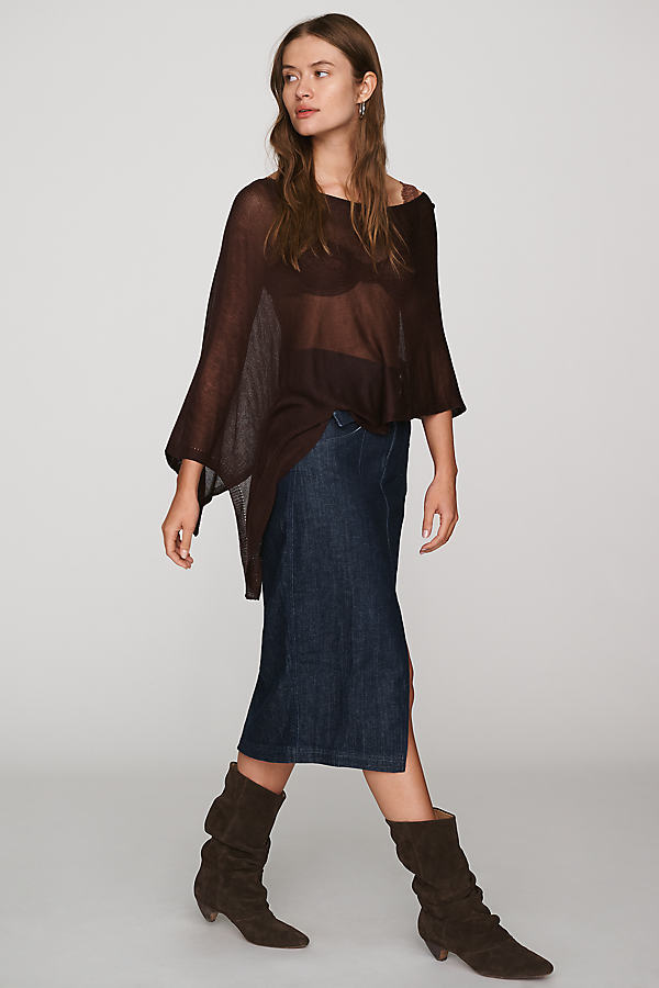 PILCRO Pilcro Double Waist Denim Midi Skirt
